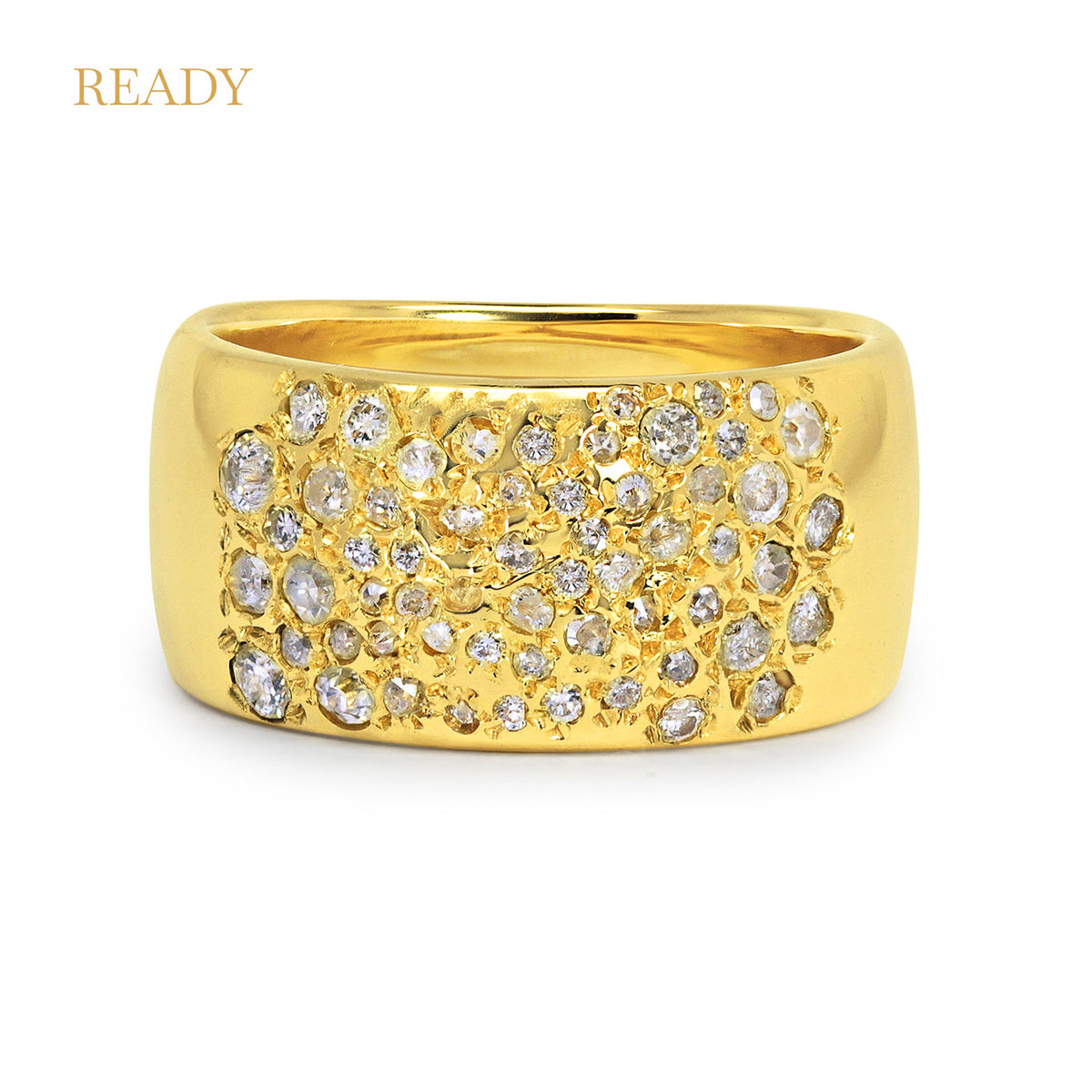Broken Stars Recycled Gold & Sapphire Ring - Lebrusan Studio