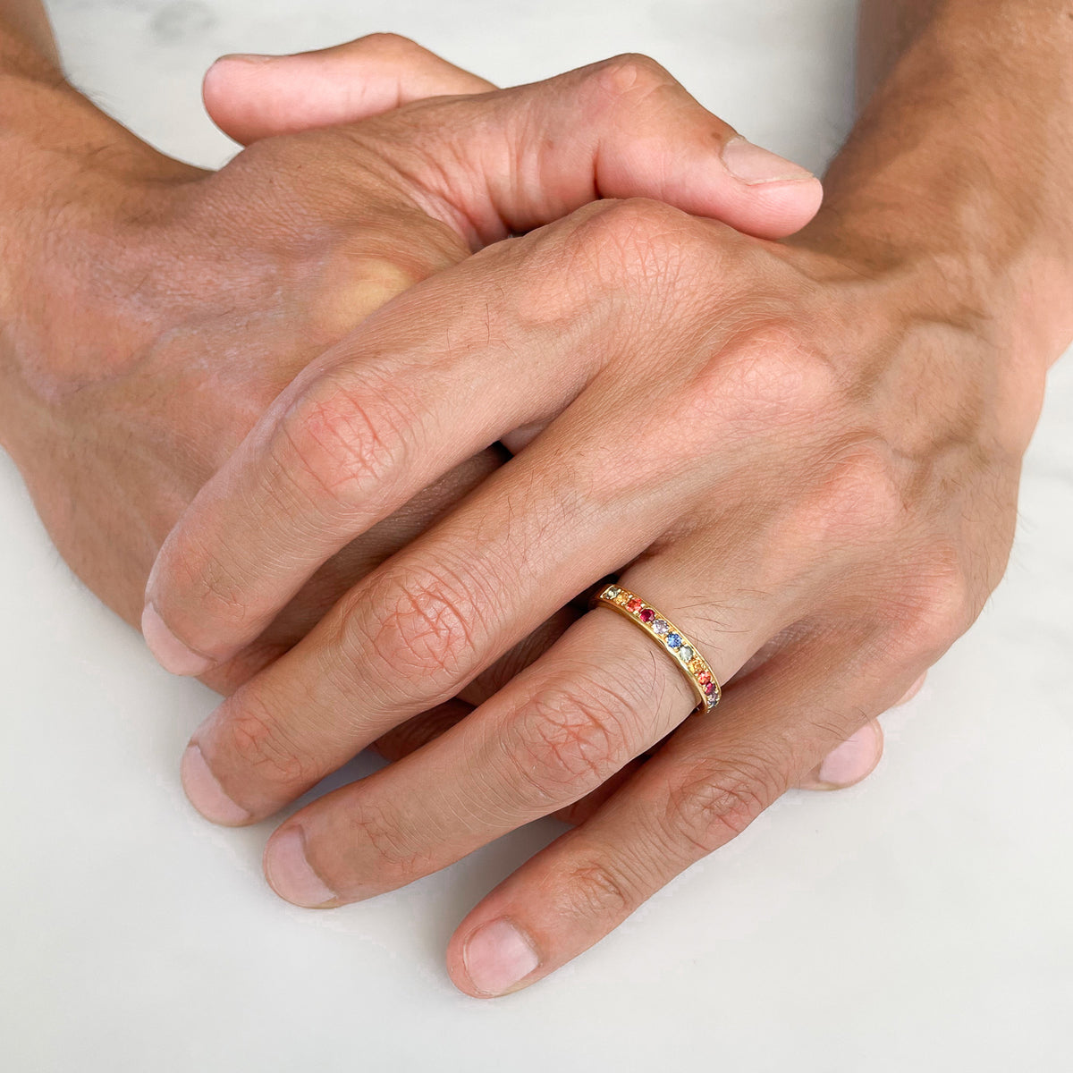 Freedom Rainbow Gold Ring - Lebrusan Studio